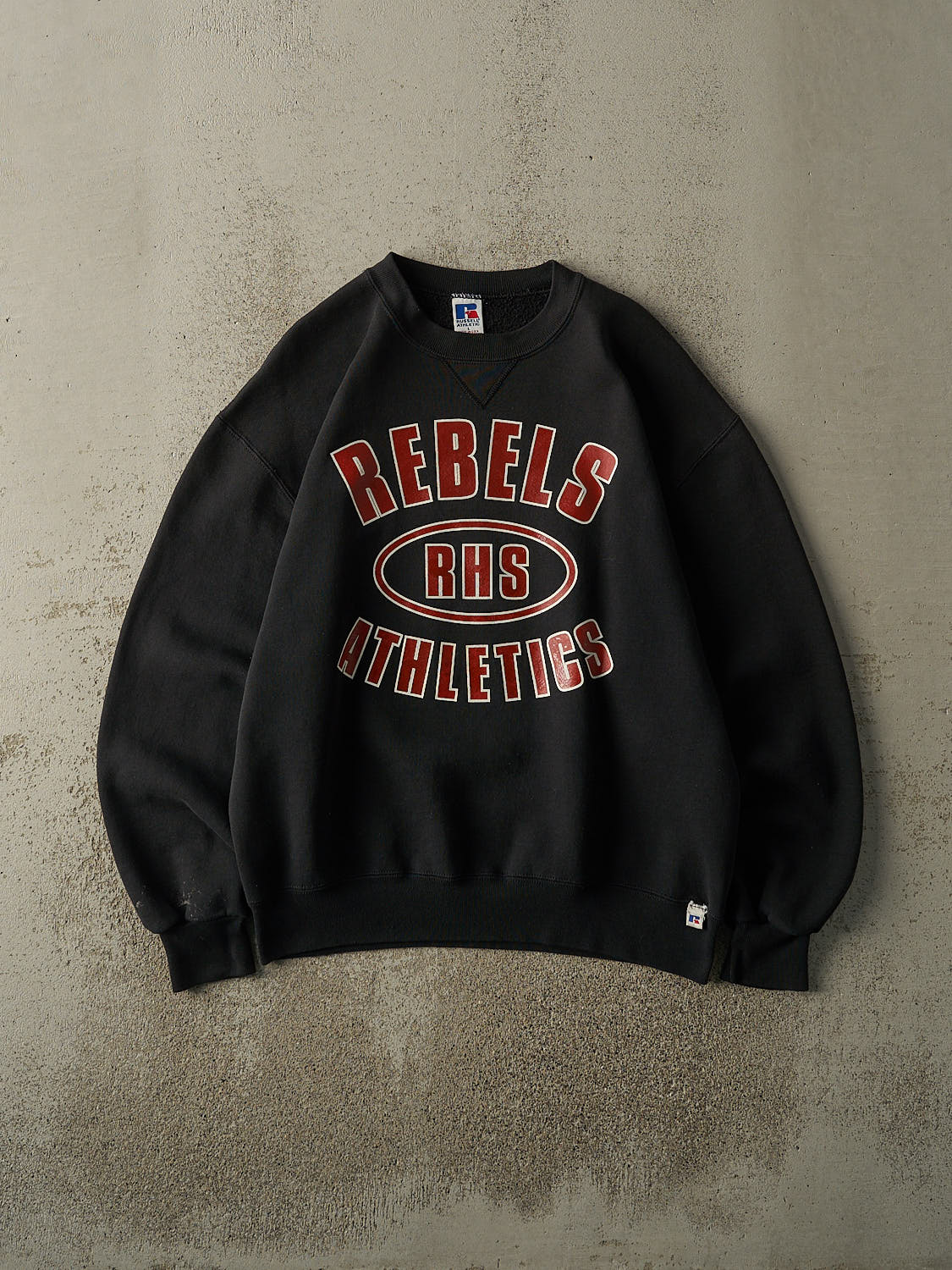 Vintage 90s Black RHS Rebels Russell Athletic Crewneck (M/L ...