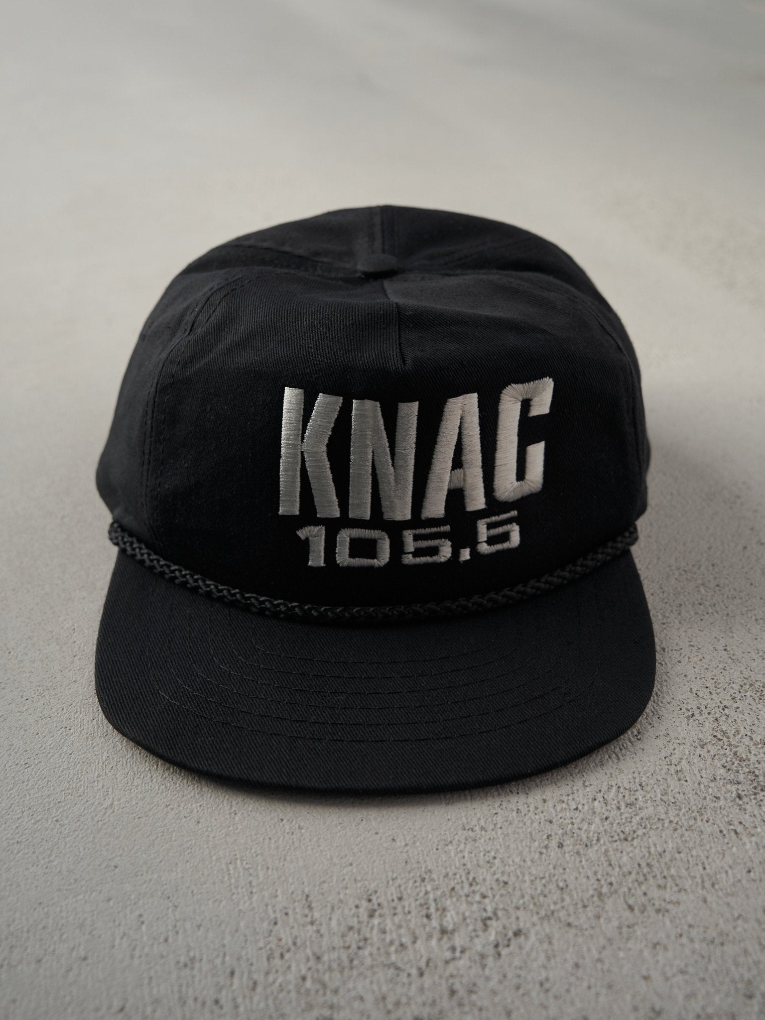 Vintage 80s Black KNAC 105.5 Radio Embroidered Snapback Hat – Rebalance ...