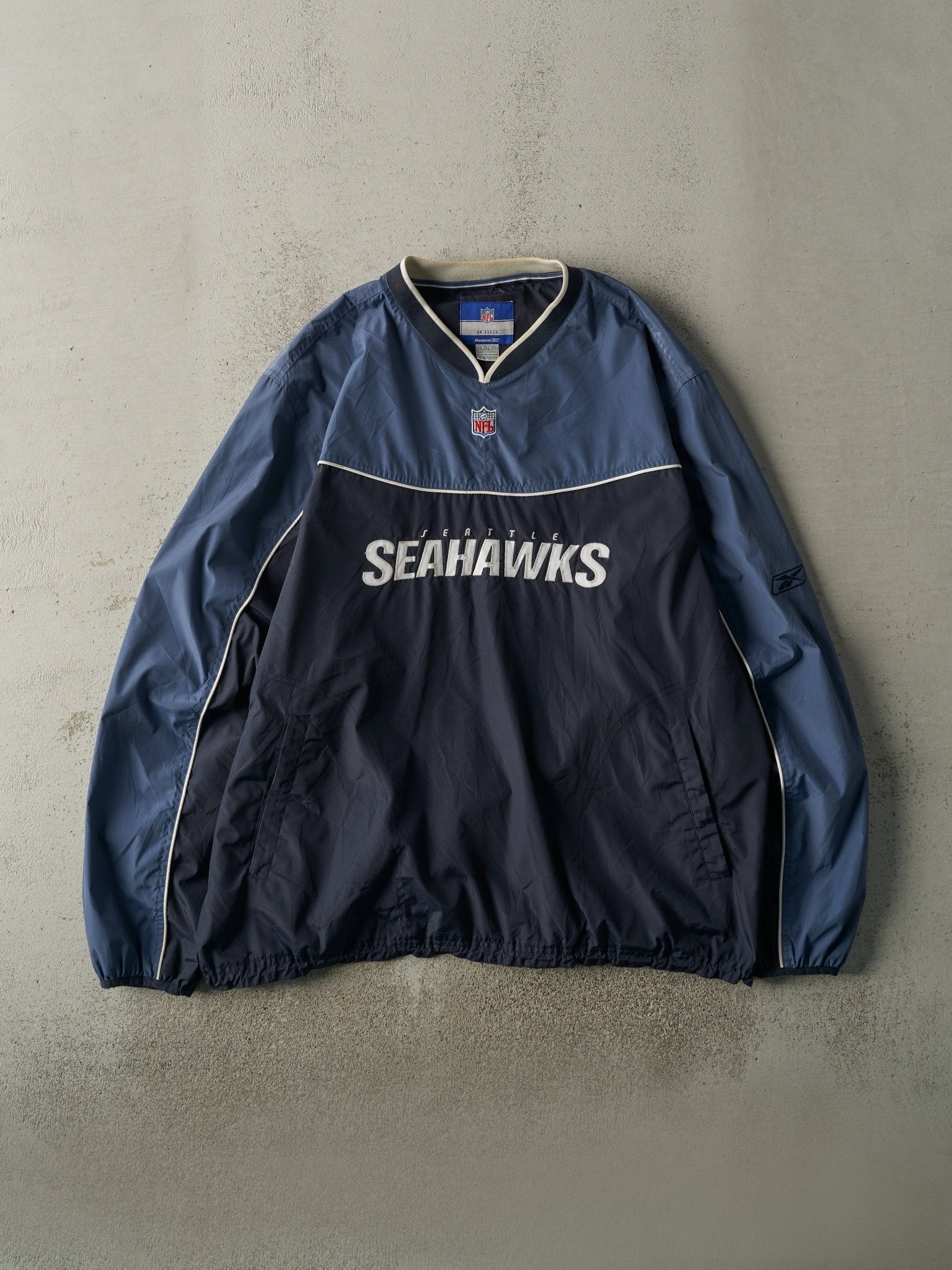Vintage Y2K Blue Seattle Seahawks Pullover Windbreaker Jacket (XXL ...
