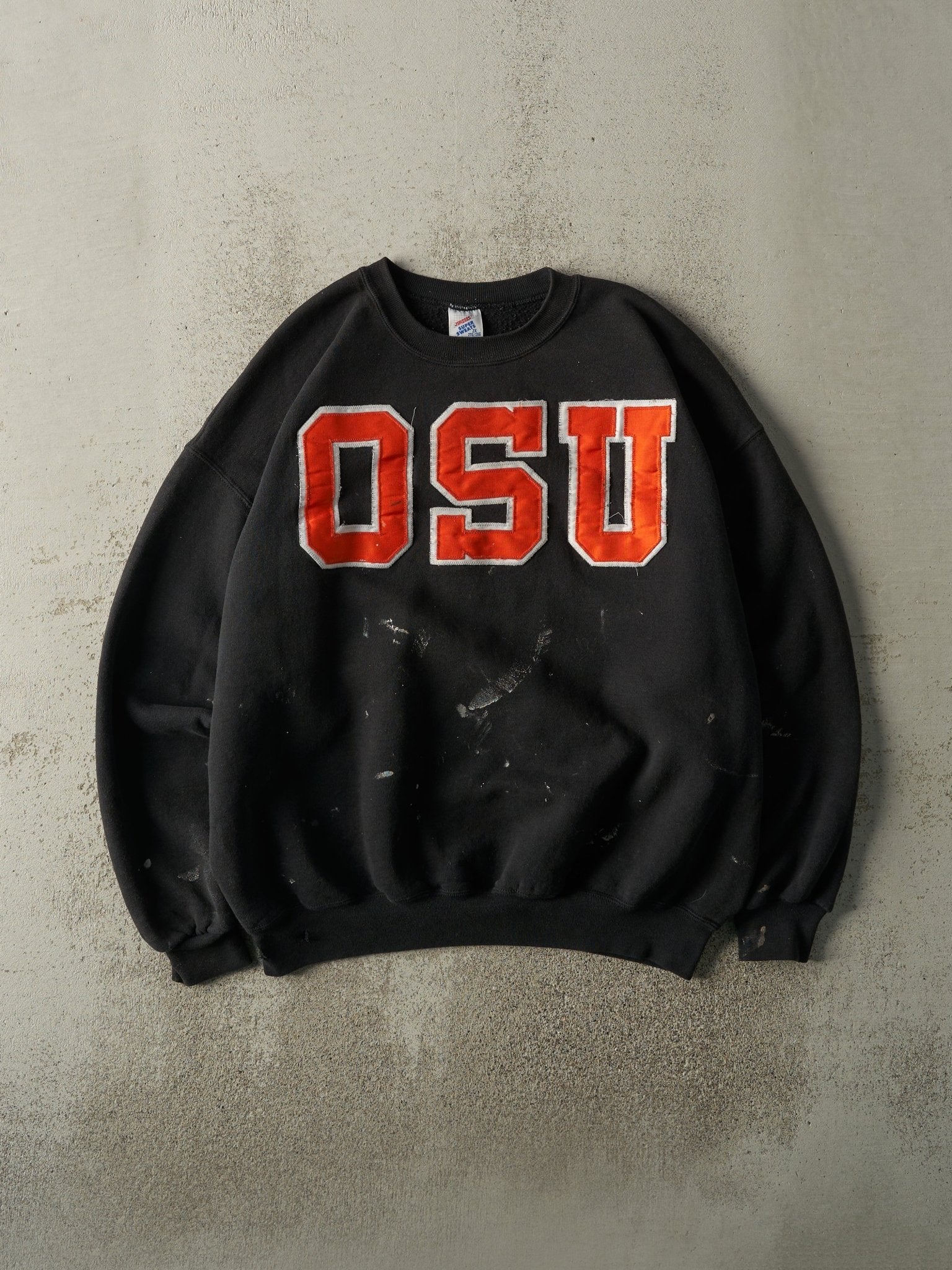 Vintage 90s Black Embroidered OSU Boxy Crewneck (XL) – Rebalance Vintage