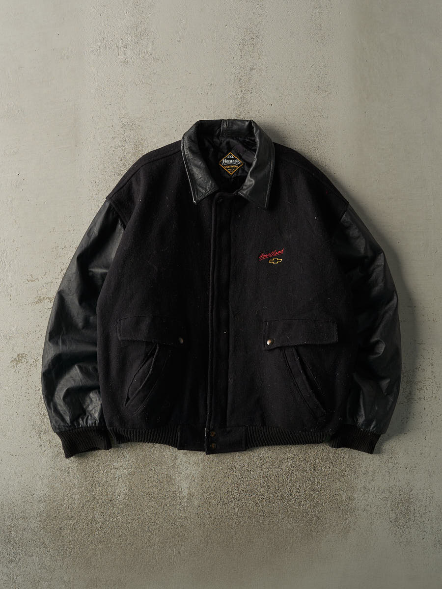 Vintage Y2K Black Chevrolet Embroidered Varsity Bomber Jacket (XXL ...