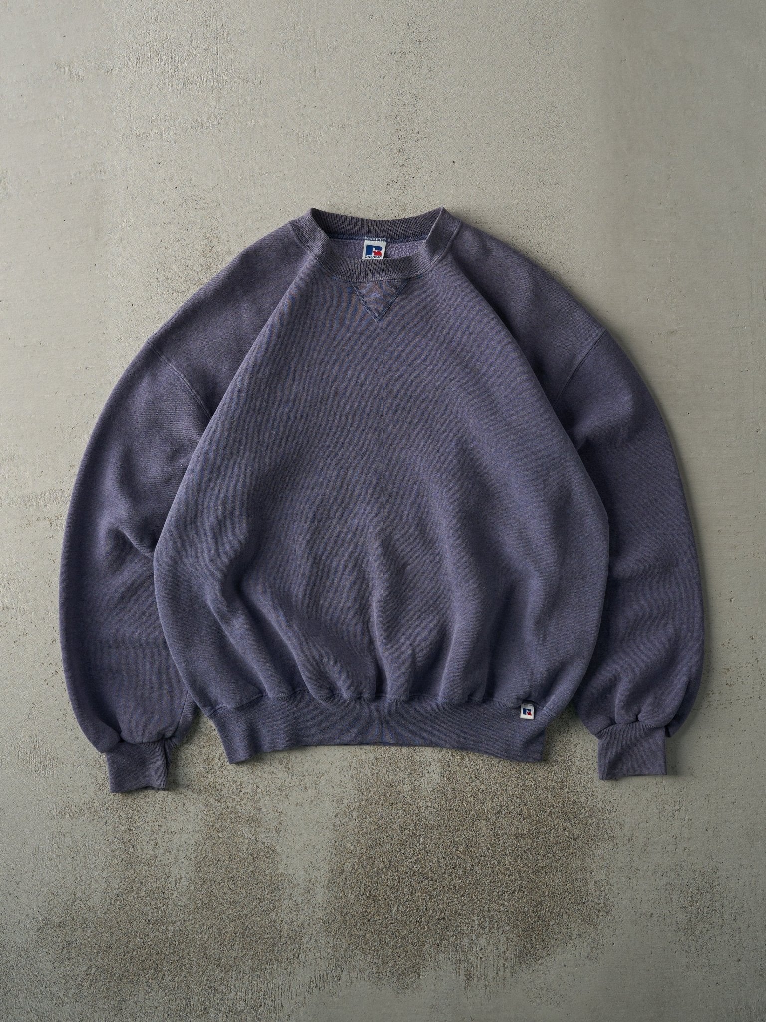 Vintage 90s Washed Blue Russell Athletic Blank Crewneck (L) – Rebalance ...