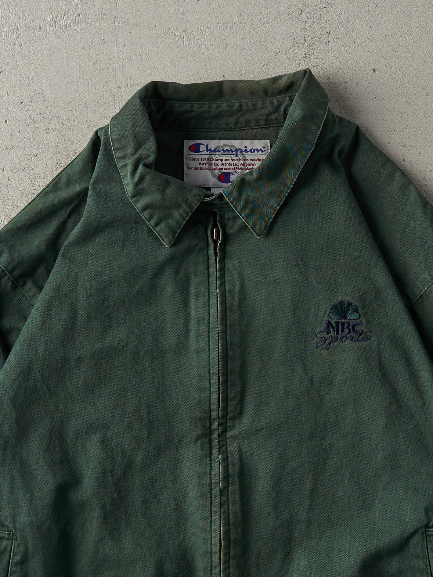 Vintage 80s Forest Green Embroidered NBC Sports Work Jacket (XL ...