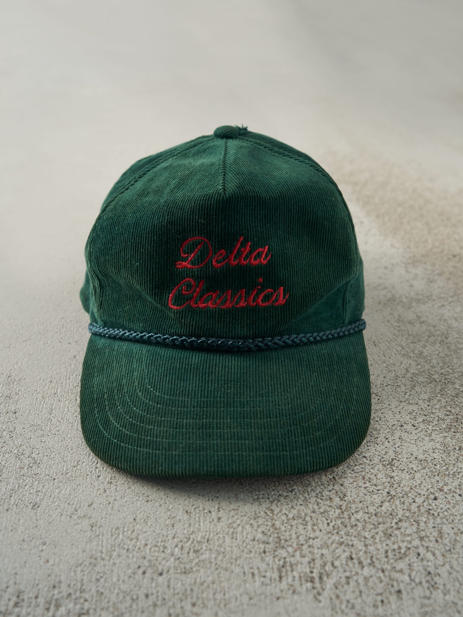 Vintage 90s Forest Green Delta Classics Embroidered Corduroy Snapback ...