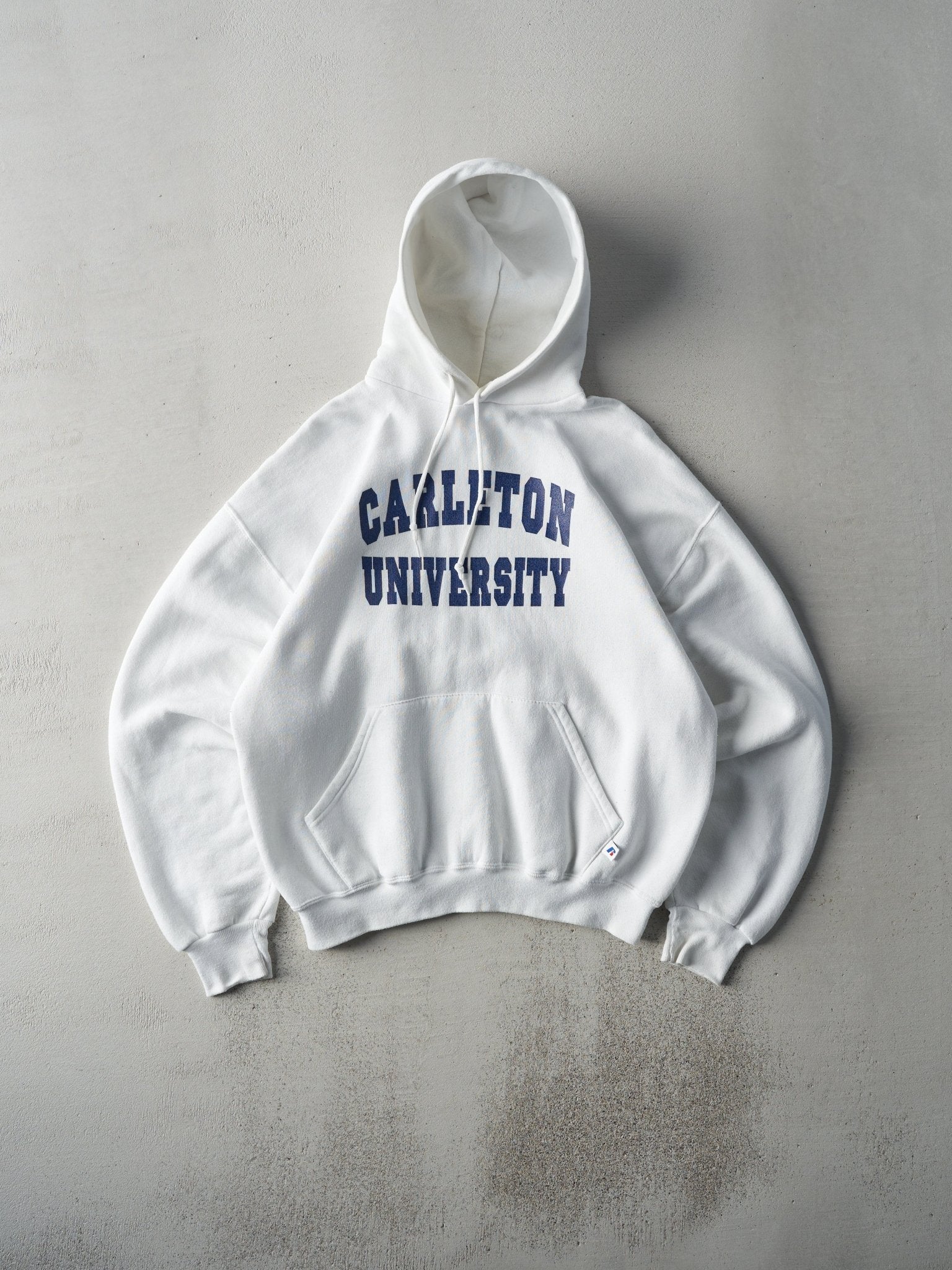 Vintage 90s White Carleton University Boxy Hoodie (M) – Rebalance Vintage