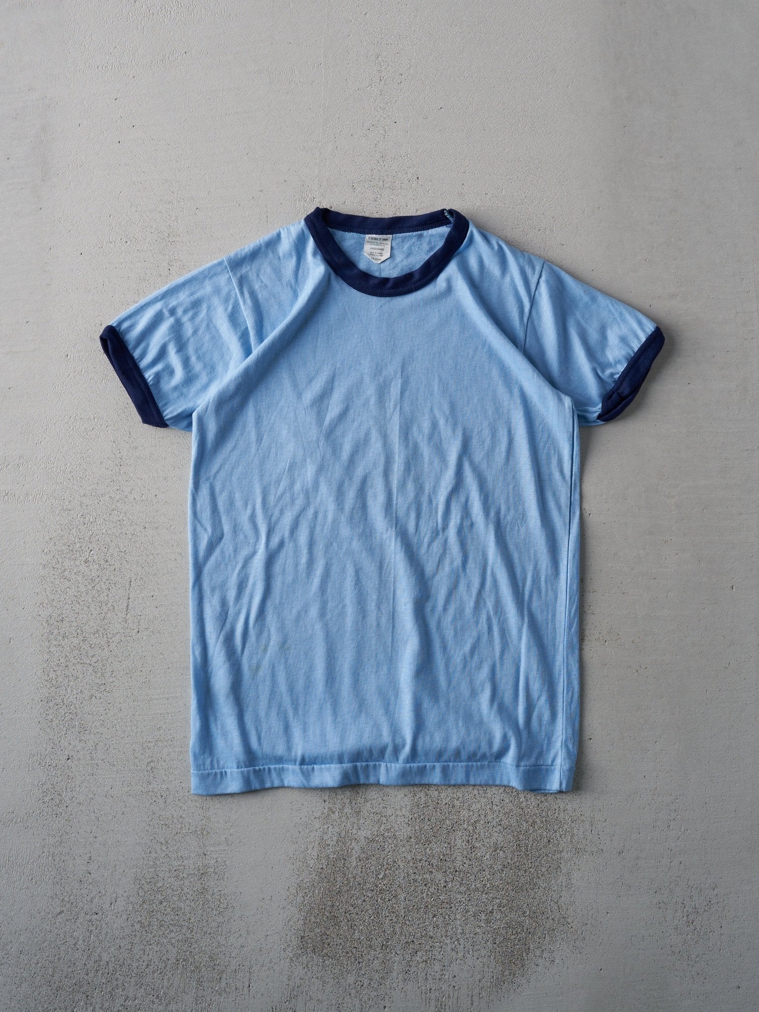 Vintage 80s Baby Blue Ringer Tee (XS/S) – Rebalance Vintage