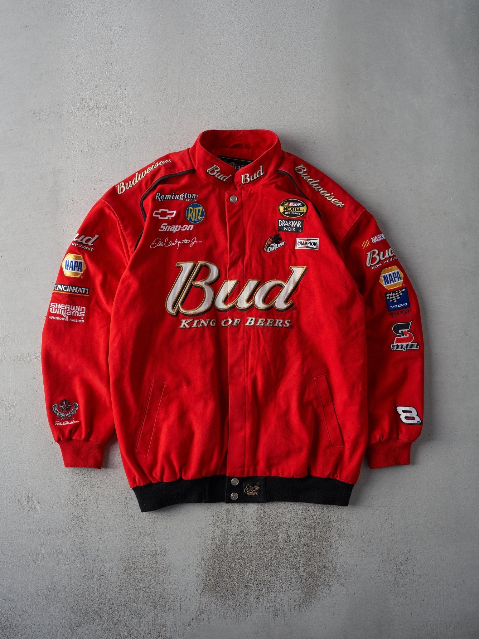 Vintage 90s Red Chase Authentic Budweiser Racing Jacket (XL ...