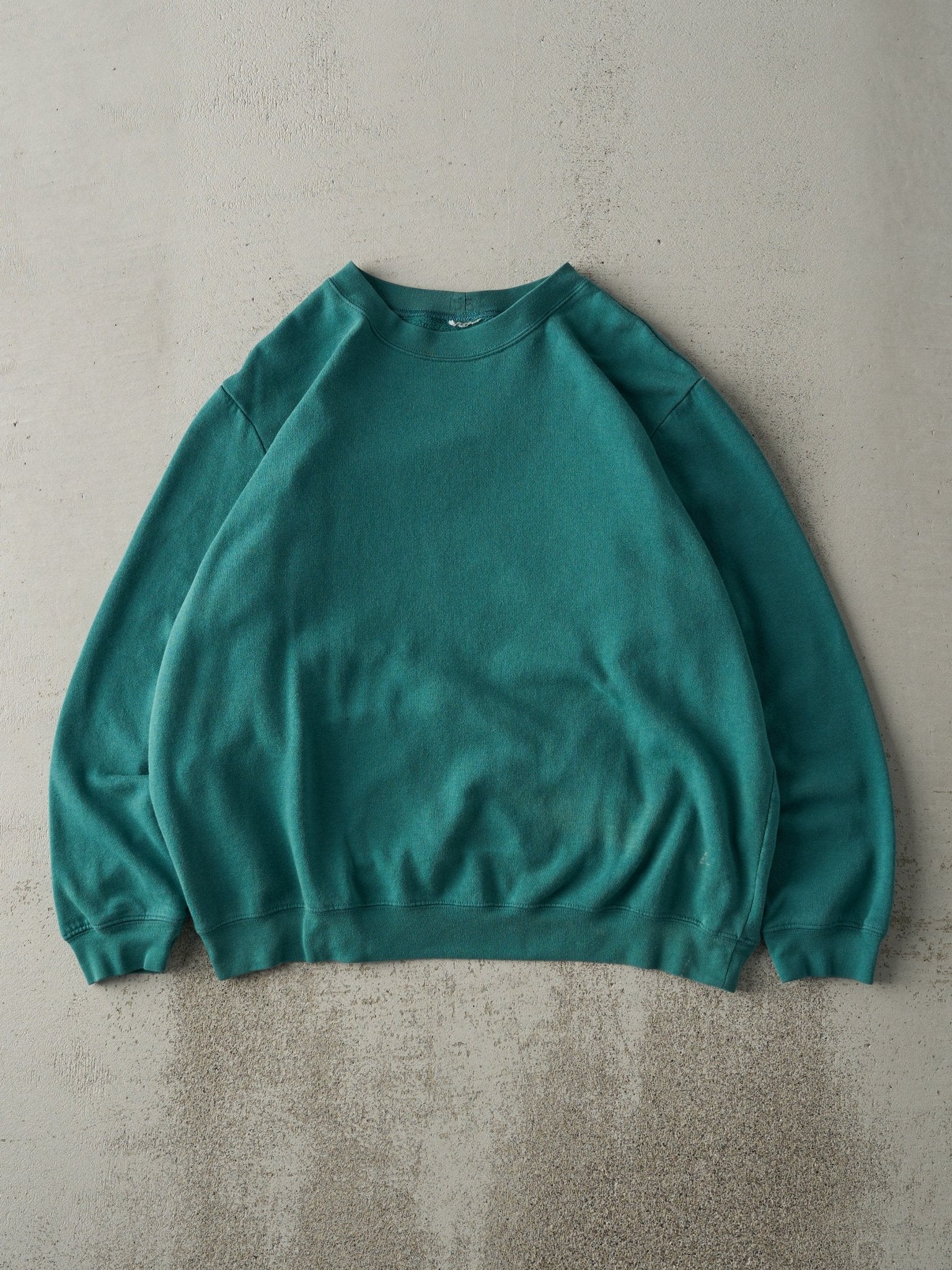 Vintage 90s Teal Blank Boxy Crewneck (M/L) – Rebalance Vintage