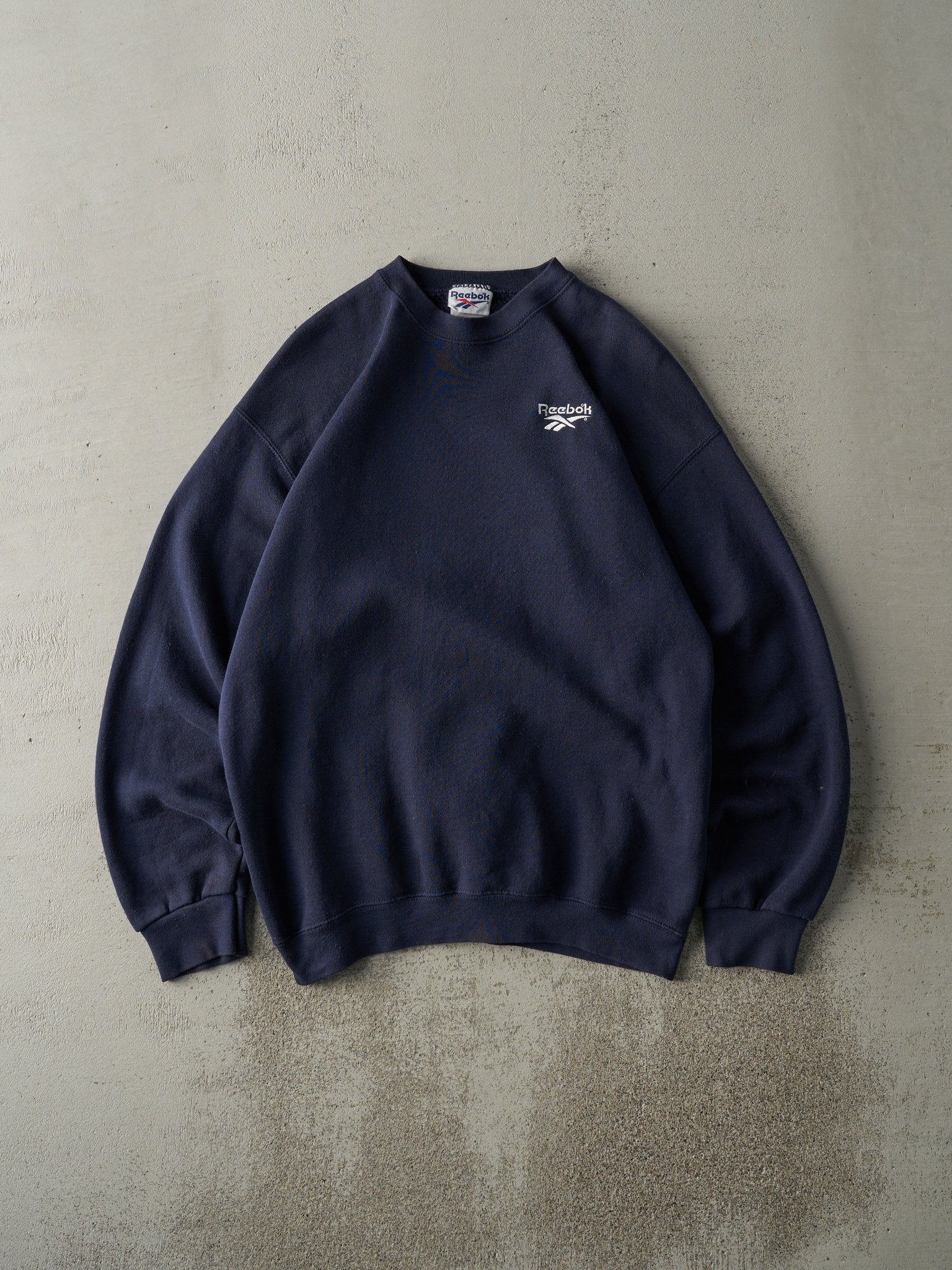 Vintage 90s Navy Blue Embroidered Reebok Logo Crewneck (M) – Rebalance ...