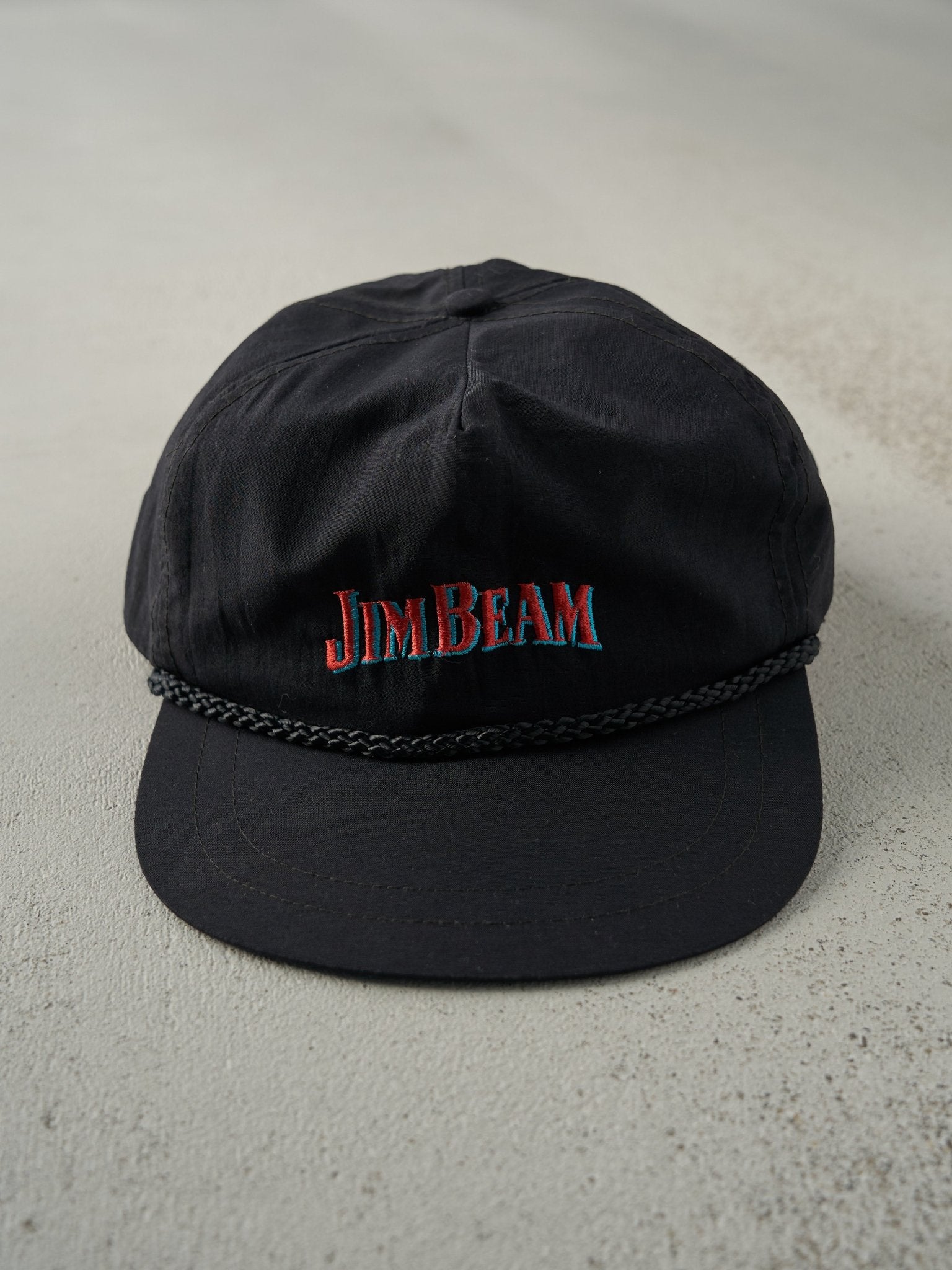 Vintage 80s Black Jim Beam Embroidered Snapback Hat – Rebalance Vintage