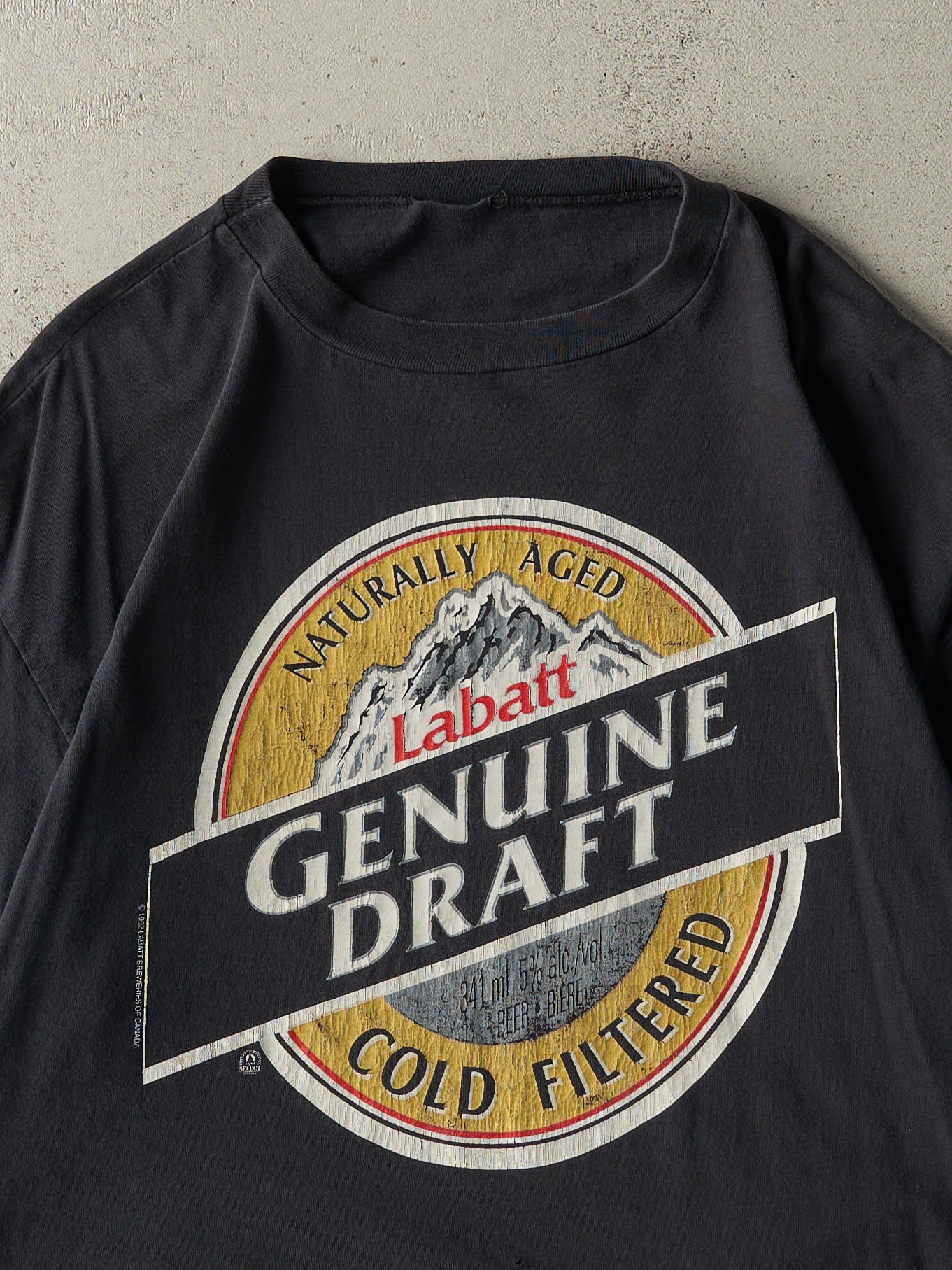 Vintage 92' Black Labatt Genuine Draft Single Stitch Tee (L ...
