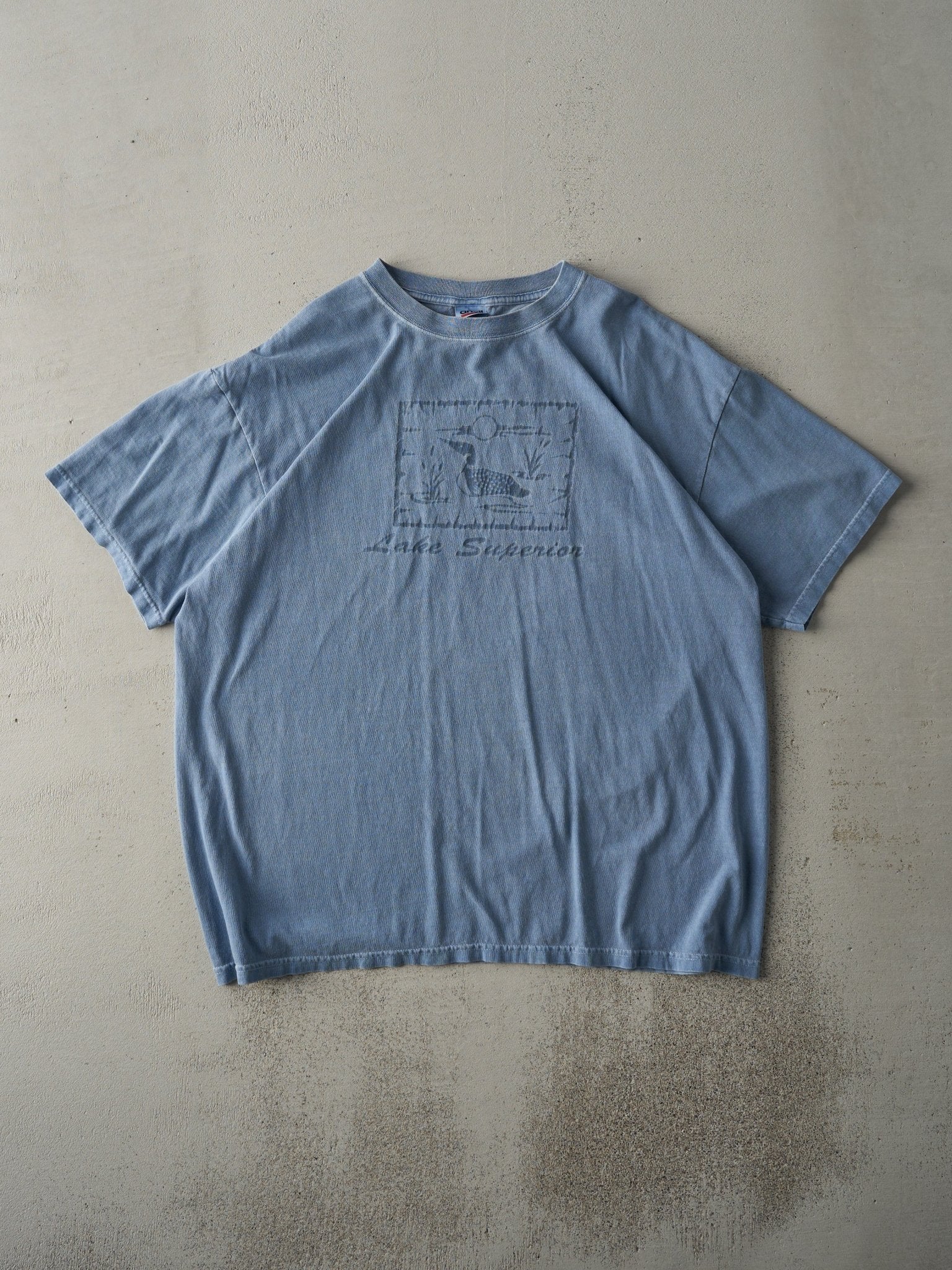 Vintage 90s Washed Blue Lake Superior Tee (L) – Rebalance Vintage
