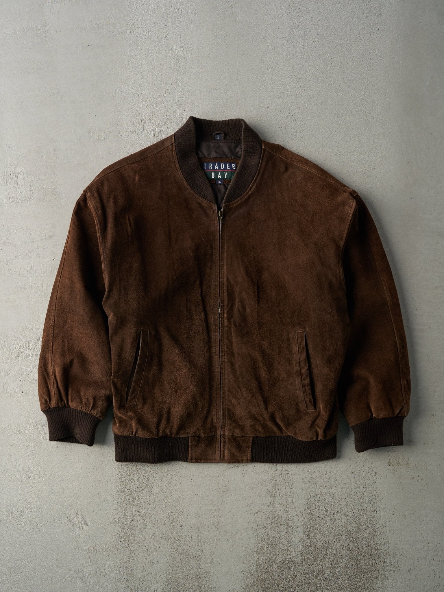 Vintage 90s Brown Trader Bay Leather Jacket (L) – Rebalance Vintage