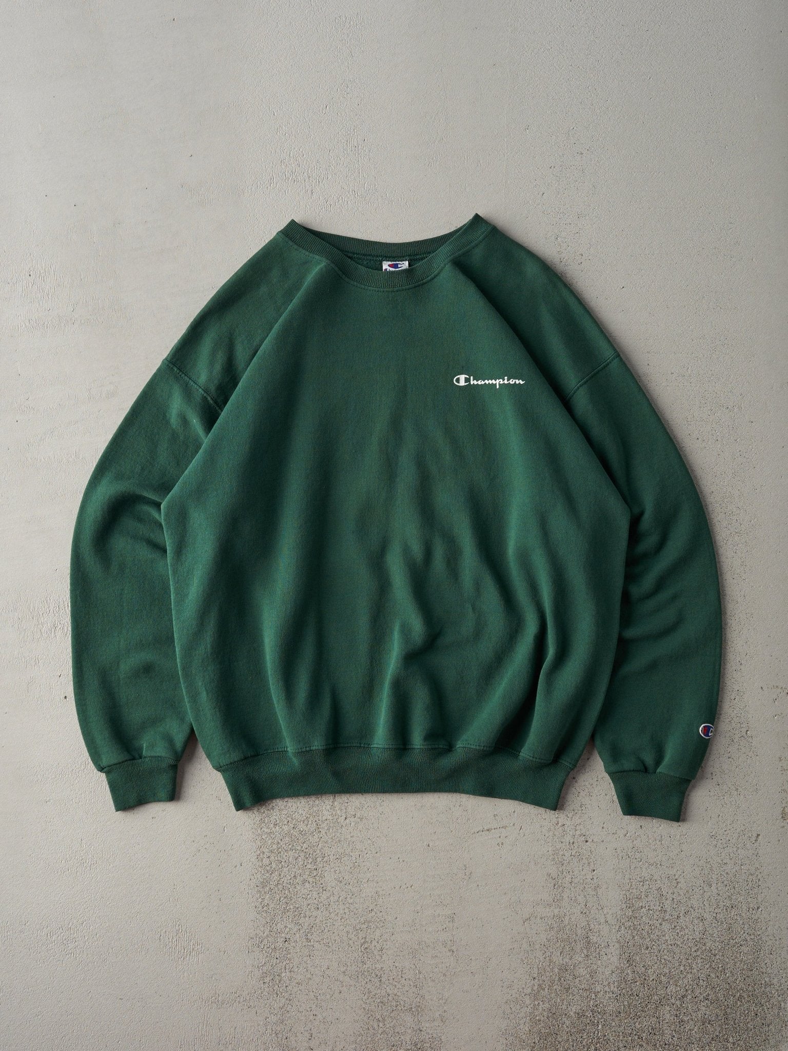 Vintage 90s Forest Green Champion Logo Crewneck (M) – Rebalance Vintage