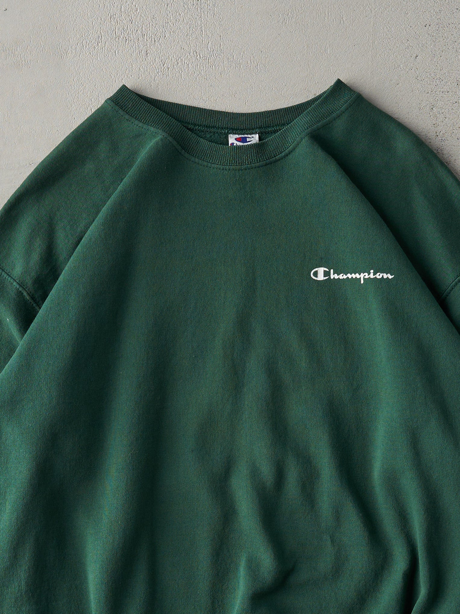 Vintage 90s Forest Green Champion Logo Crewneck (M) – Rebalance Vintage