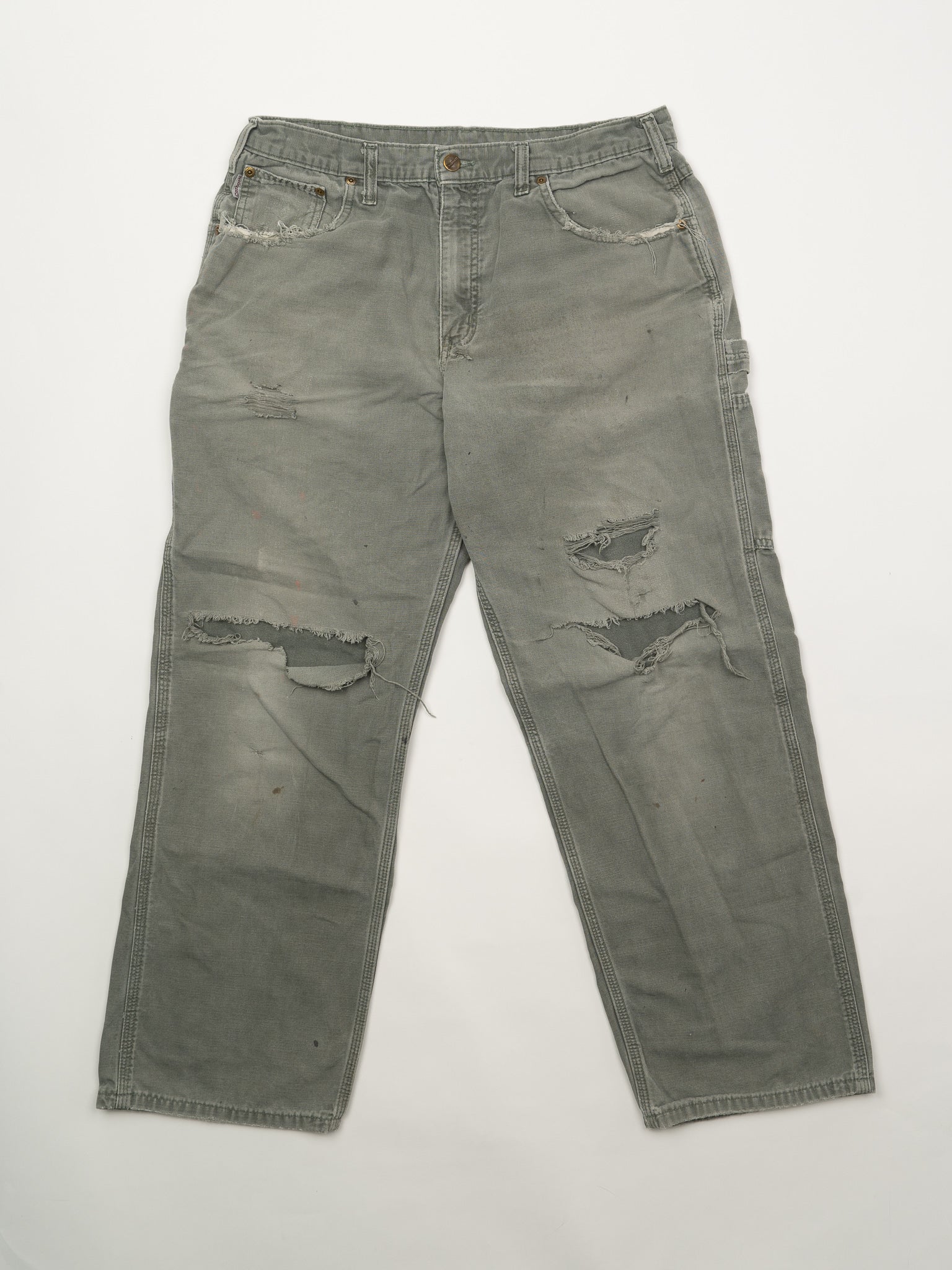 Vintage Ripped Washed Army Green Cargo Pants (36 x 30) – Rebalance Vintage