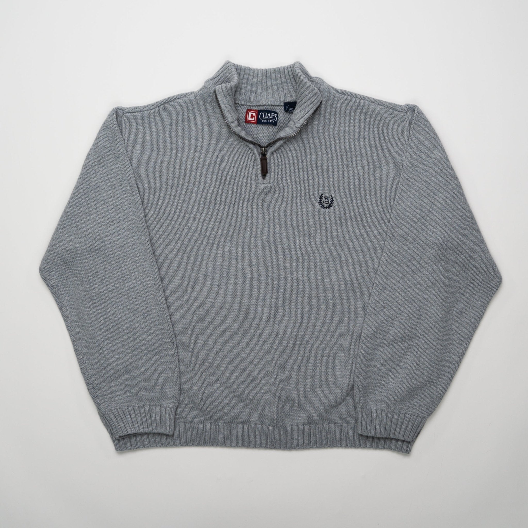 Vintage Grey Chaps Knit 1/4 Zip Sweater (L) – Rebalance Vintage