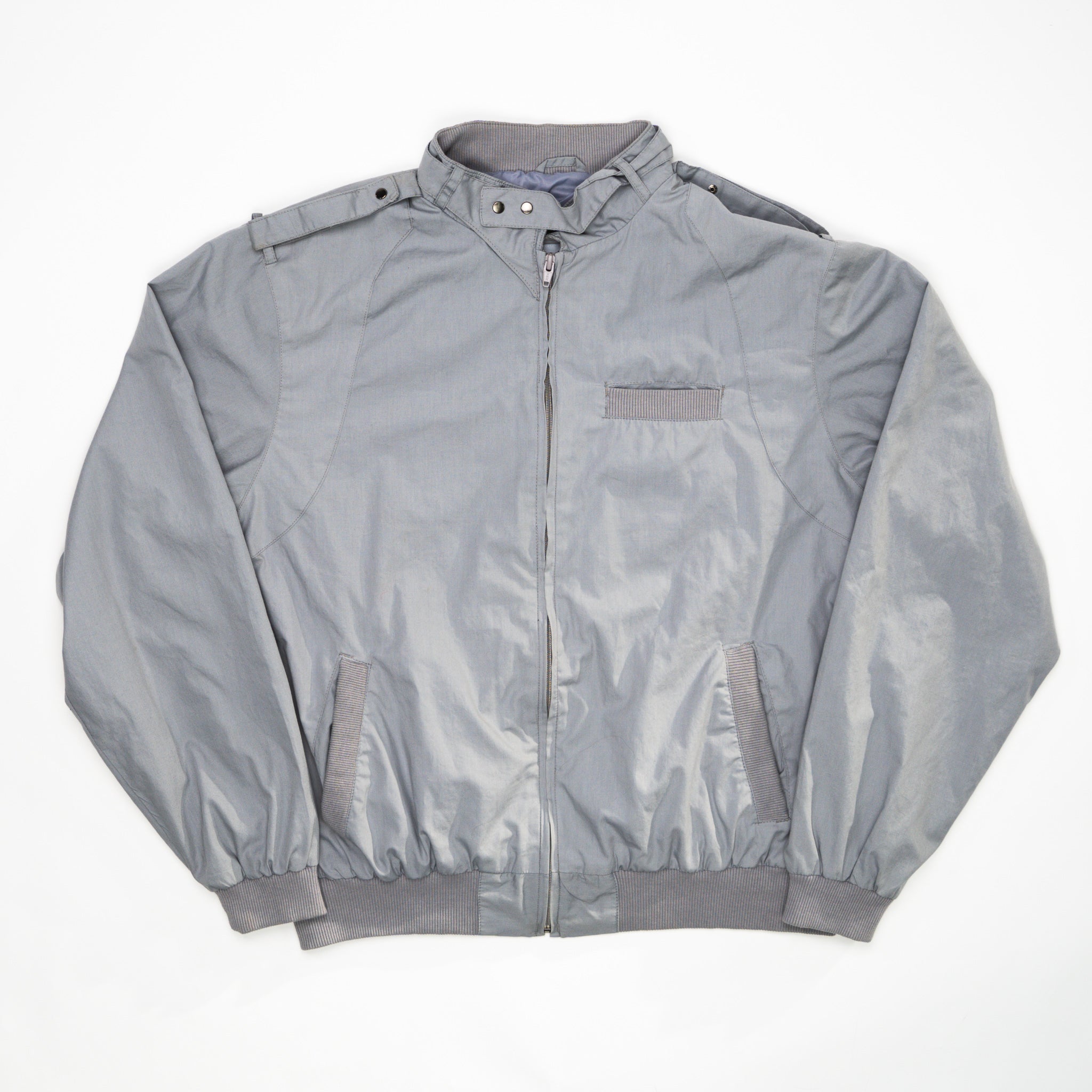 Vintage 80s Grey Silverstone Bomber Jacket (XL) – Rebalance Vintage