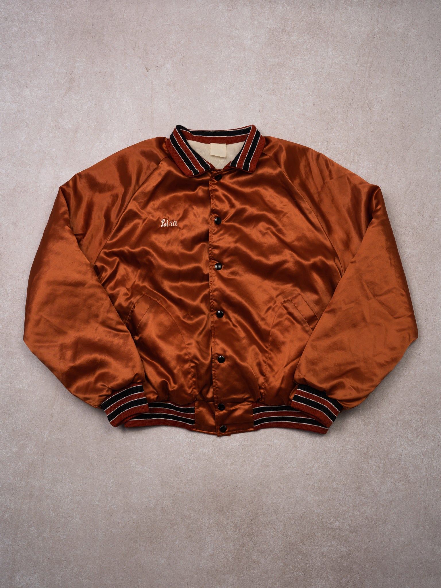 Vintage Orange 'Lisa' Sleepy Hollow Satin Bomber (M/L) – Rebalance Vintage