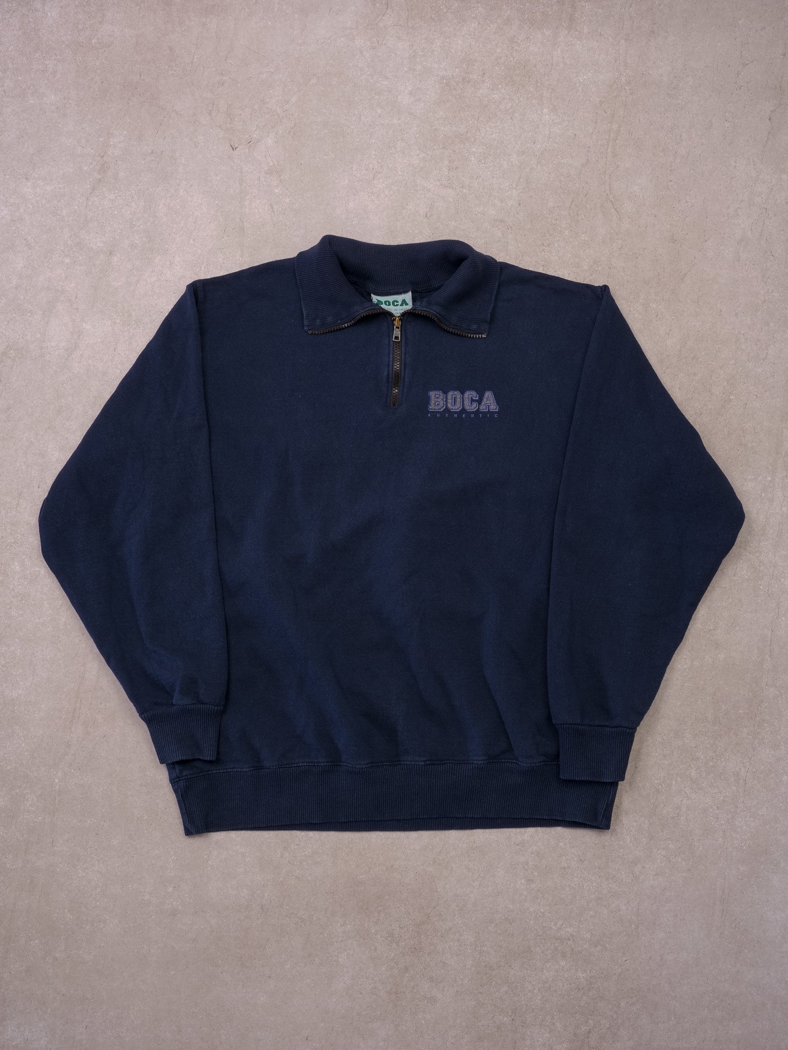 Vintage 90s BOCA Navy Blue 1/4 Zip Sweater (M/L) – Rebalance Vintage