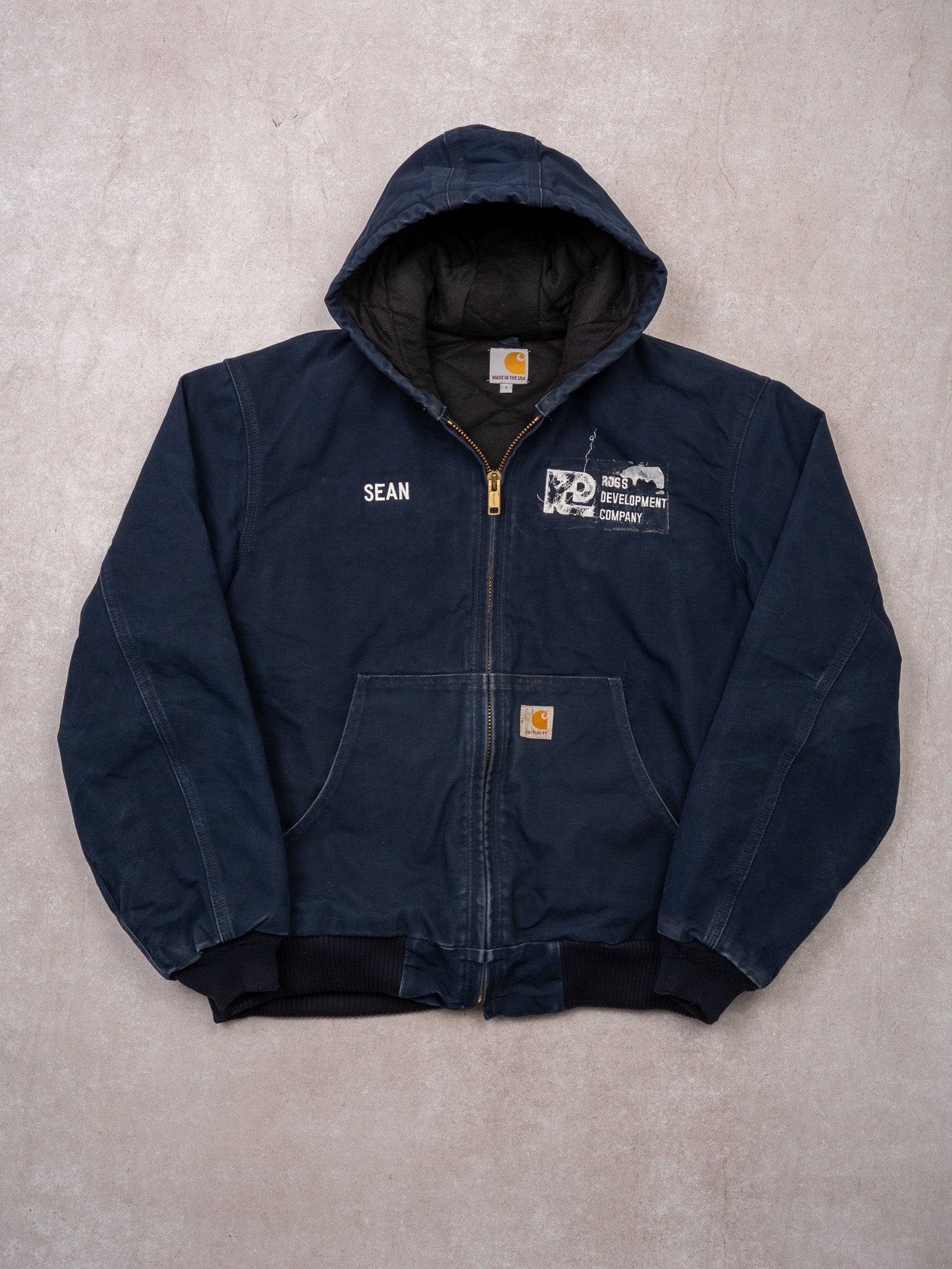Vintage 90s Dark Blue Carhartt Ross Develoment Duck Insulated Jacket ...