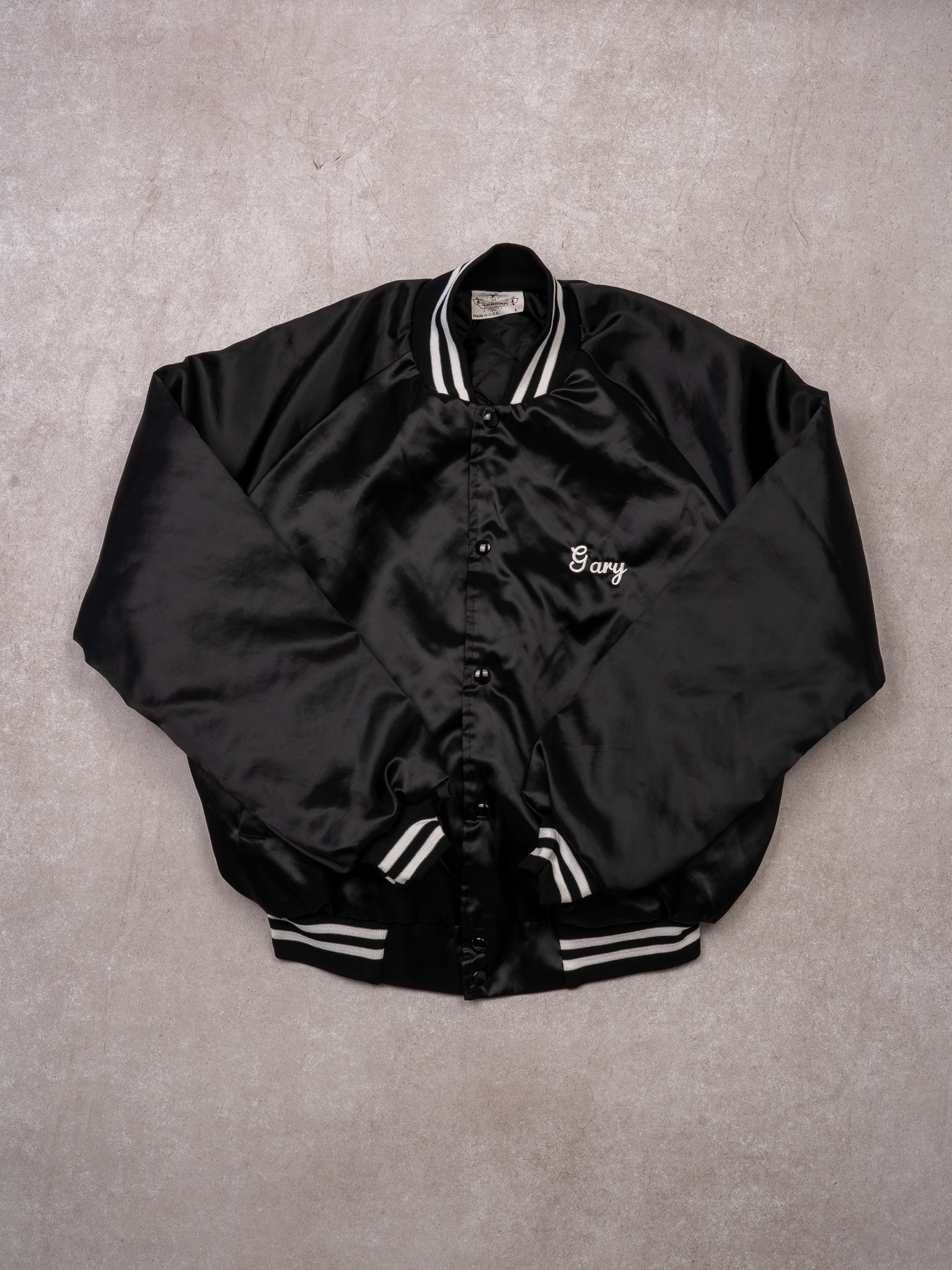 Vintage 80s Black Northeastern Builders Satin Bomber (L) – Rebalance ...