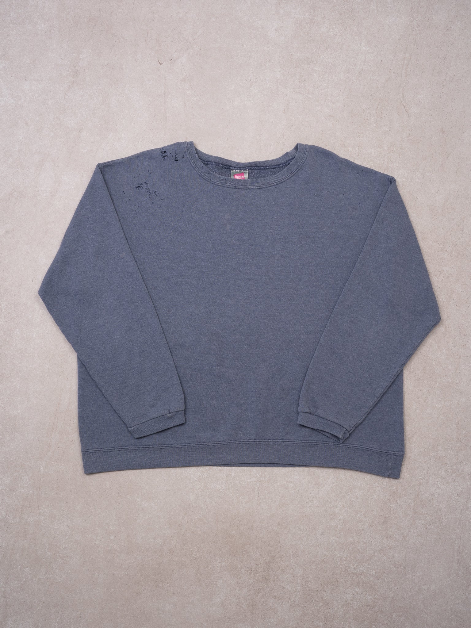 Vintage 80s Blue Rugged Hanes Crewneck (L) – Rebalance Vintage