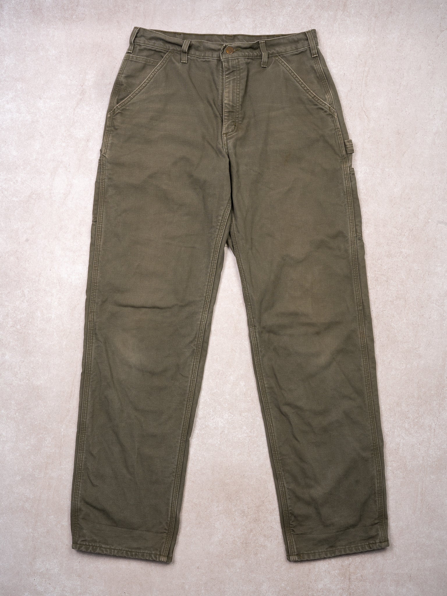 Vintage Olive Green Carhartt Dungaree Fit Cargo Pants (34 x 34 ...