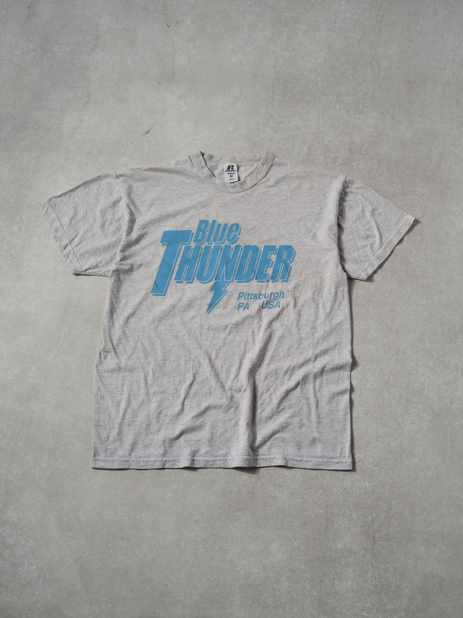Vintage 90s Grey and Blue Pittsburgh Blue Thunder Tee (M) – Rebalance ...