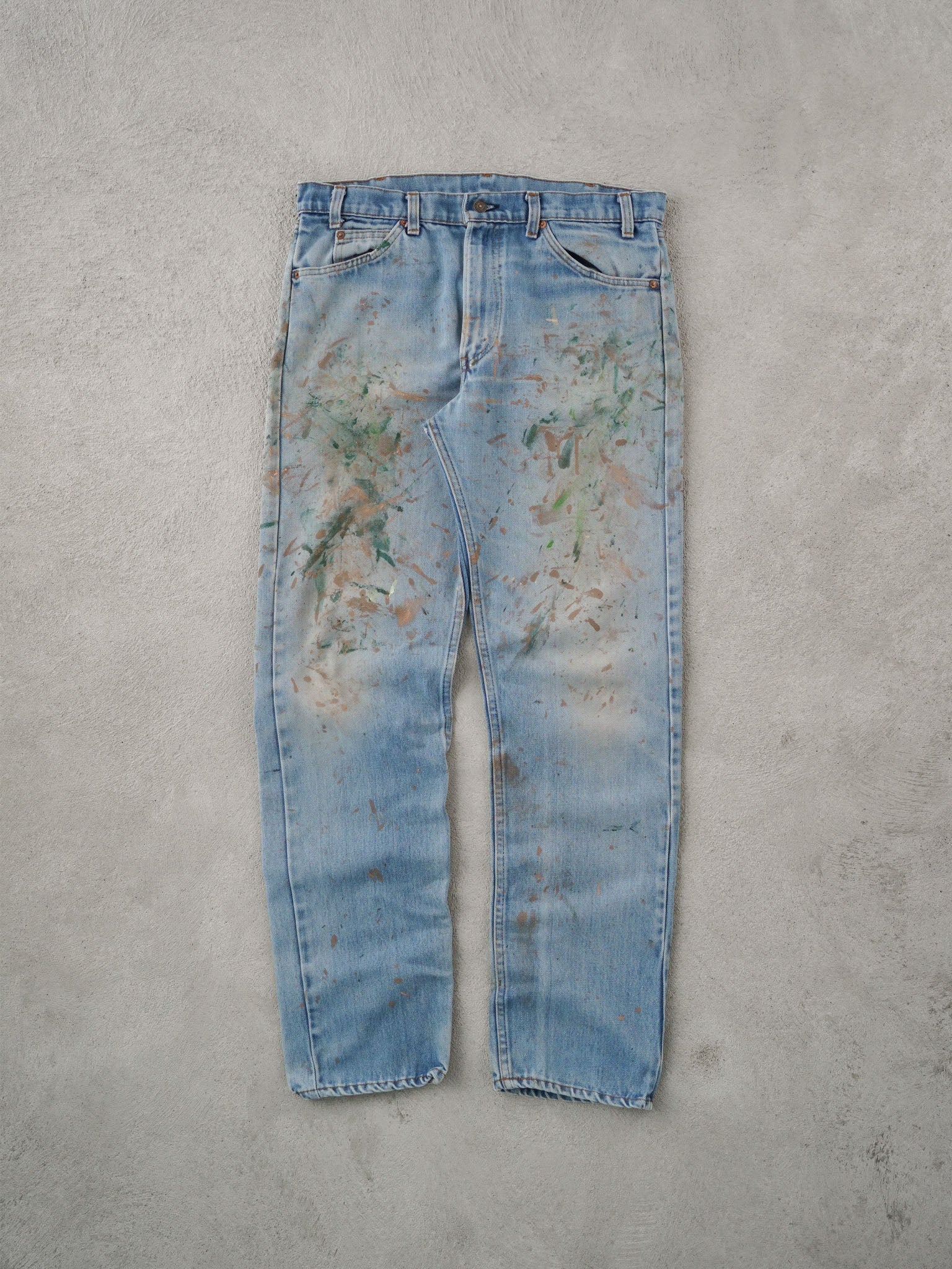 Vintage 70s Light Blue Levi's Paint Splatter Denim Jeans (36x34 ...
