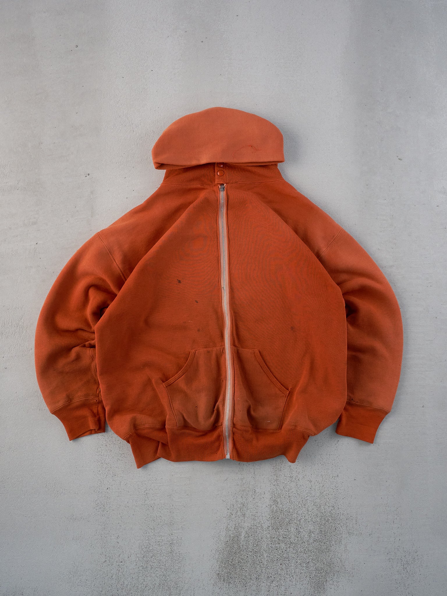 Vintage 80s Orange Russell Athletics Asplundh Double Snap Zip Up (L ...