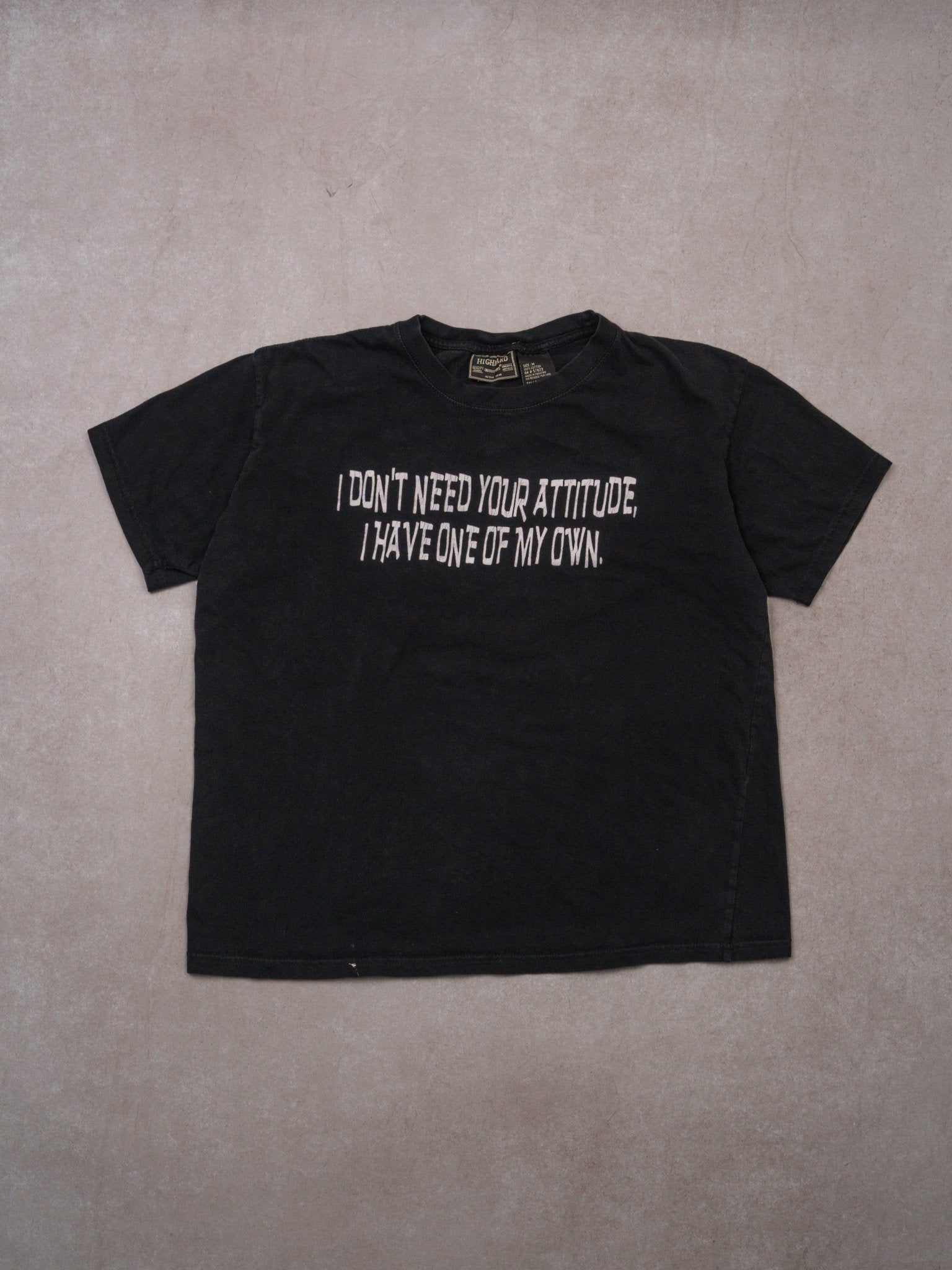 Vintage Black 'I Dont Need Your Attitude' Tee (L) – Rebalance Vintage